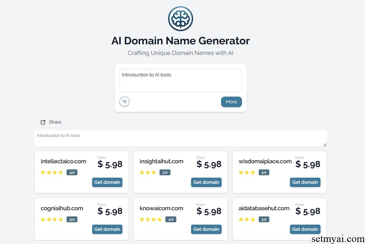 AI Domain Name Generator an AI Domain Name Generation Tool - AI Tools ... AI Domain Name Generator an AI Domain Name Generation Tool - AI Tools ...